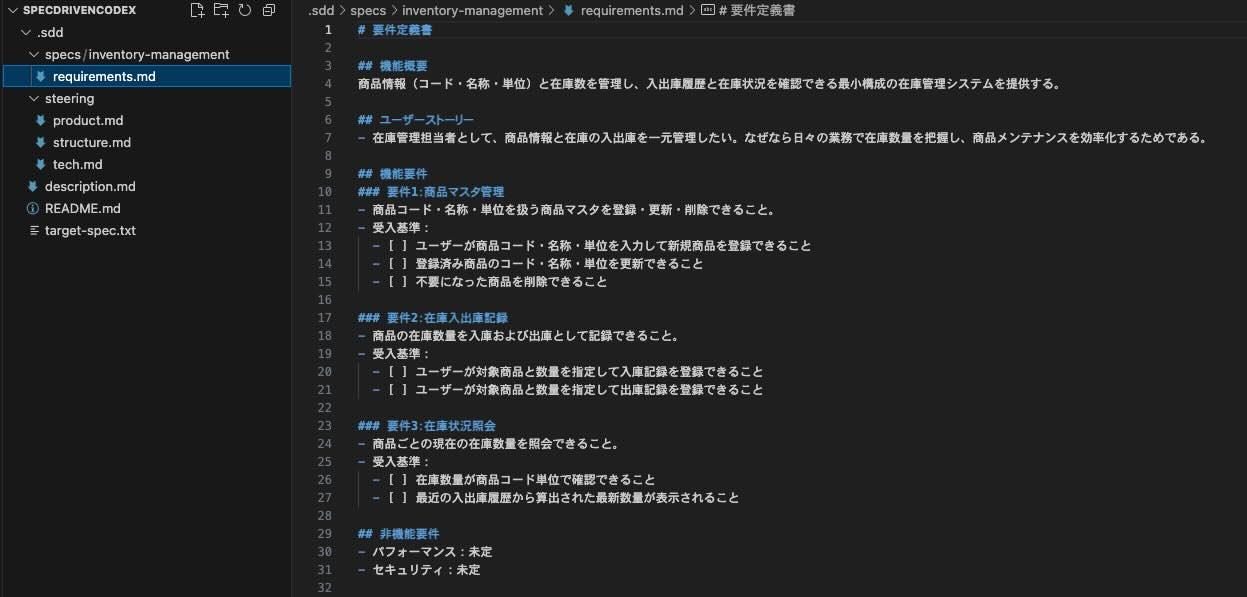 Spec Driven Codexで始める、Codex CLI仕様駆動開発 | 中年エンジニアの学び